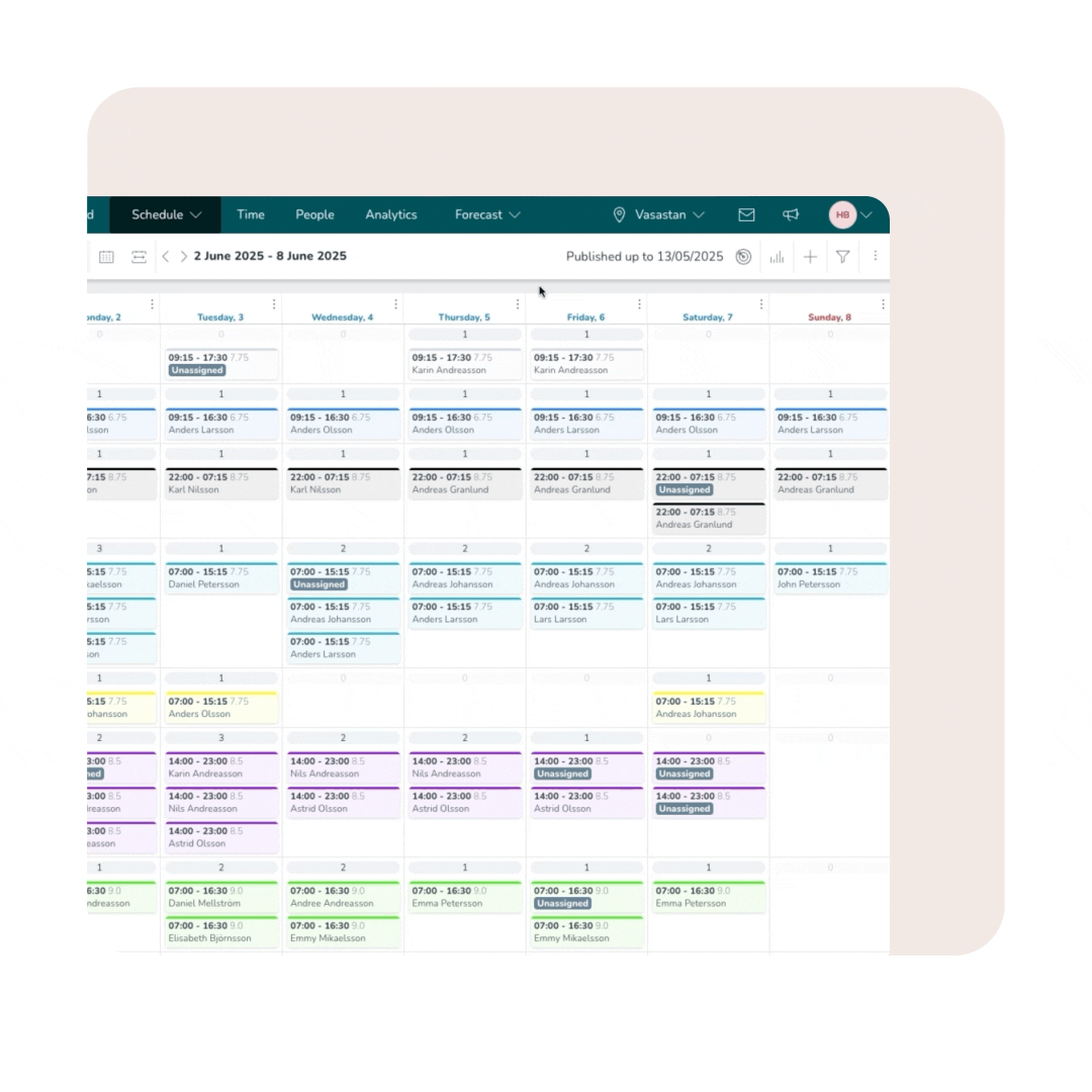 Business View scheduling feature: Crystal-clear staff coverage in Quinyx